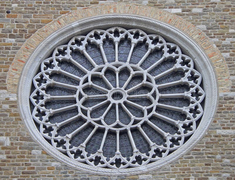 Rosette Window, Detail of a Gothic Church in Ghent, Flanders Stock ...