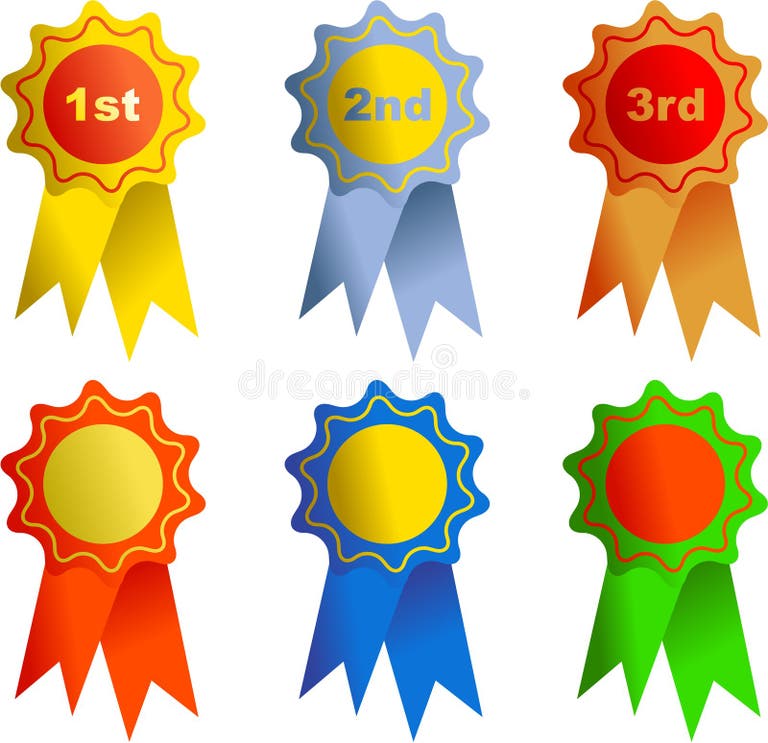 First Second Third Rosettes Stock Illustrations – 46 First Second Third ...