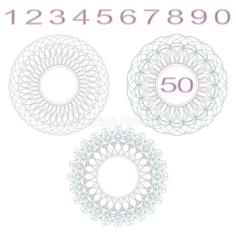 Decorative Rosettes Numbers Stock Illustrations – 3 Decorative Rosettes ...
