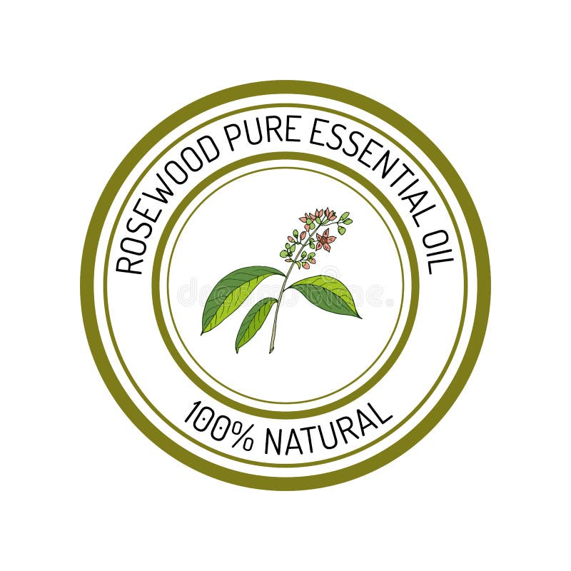 Rosewood, Essential Oil Label, Aromatic Plant Stock Vector ...
