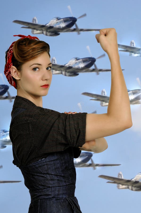 Rosie the Riveter stock vector. Illustration of retro - 13711563