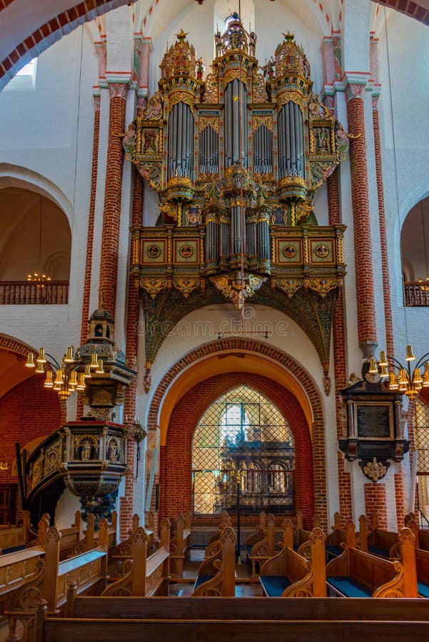 Roskilde, Denmark, June 23, 2022: Interior of the Roskilde Cathe ...