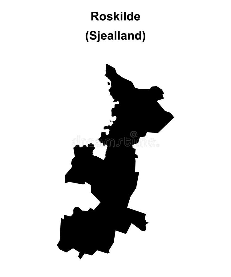 Roskilde outline map stock vector. Illustration of cartography - 371640511