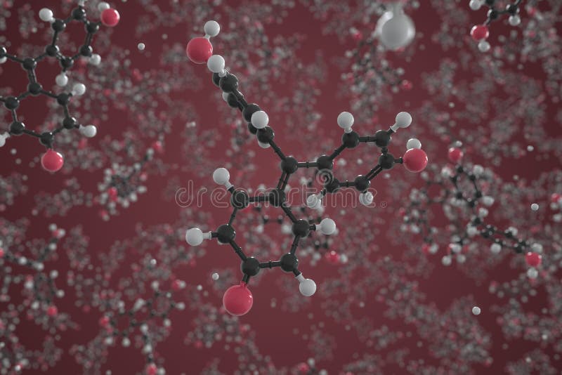 Rosolic Acid Molecule, Scientific Molecular Model, 3d Rendering Stock ...