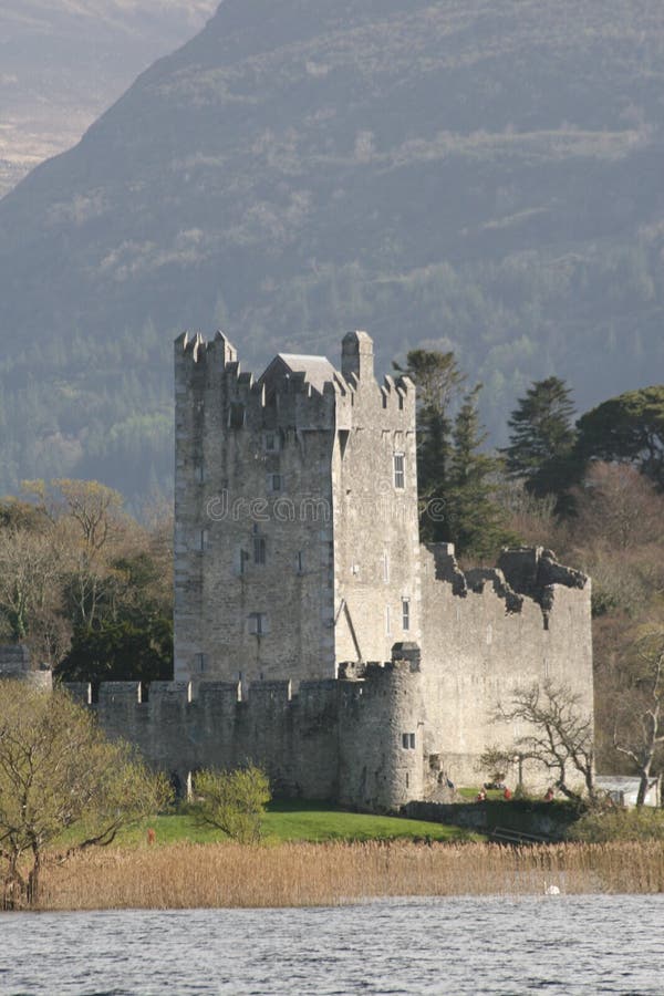 Ross Castle in Kerry Mountains, Killarney, Ireland Stock Photo - Image ...