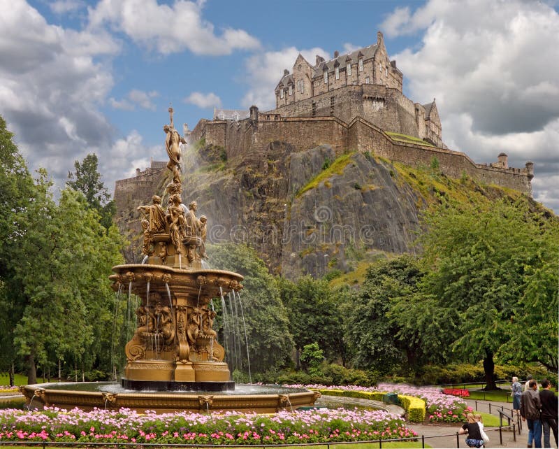 Ross Fountain Edinburgh stock photo. Image of castle - 17240128