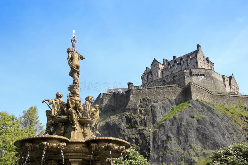 Ross Fountain Edinburgh Castle Scotland Stock Image - Image of heritage ...