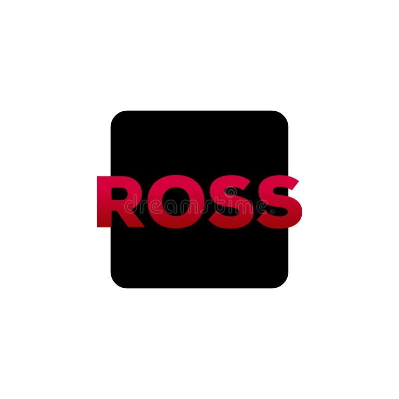 Ross Typography Monogram. Ross Written in Black Square Stock Vector ...