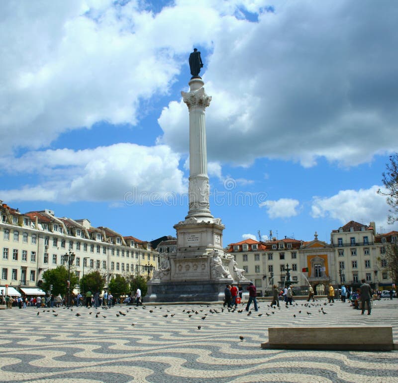Rossio square in Lisbon stock photo. Image of lisbon - 30601714