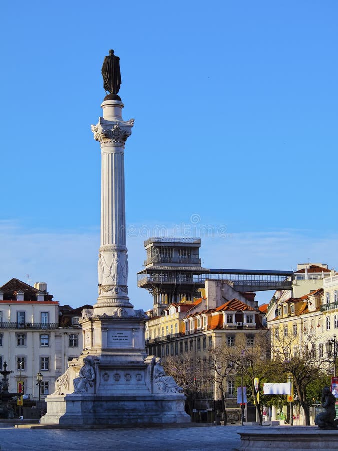 Rossio Square, Lisbon, Portugal Stock Image - Image of pombaline ...
