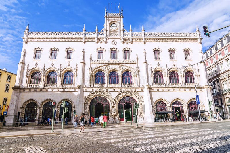 Rossio Train Station, Lisbon, Portugal Stock Photo - Image of railway ...