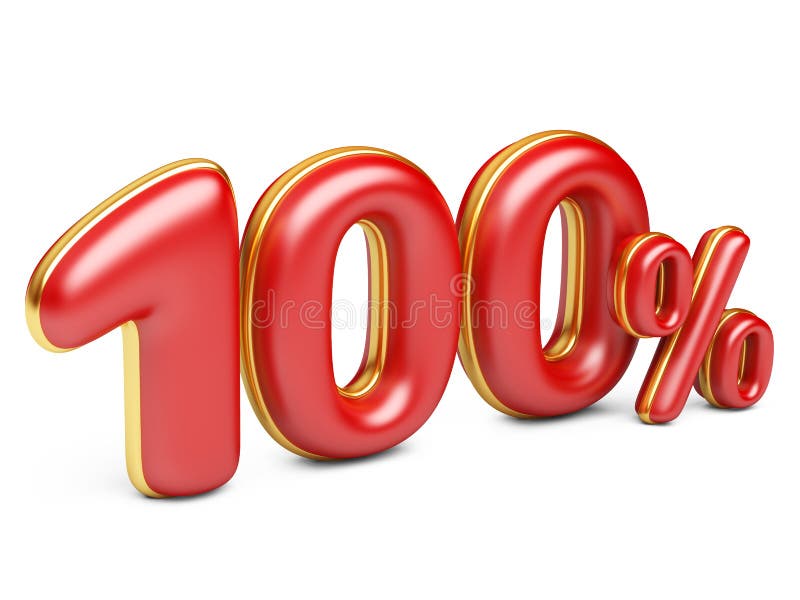 Oro 3d Segno Di Sconto Di 100 Cento Per Cento Illustrazione di Stock ...