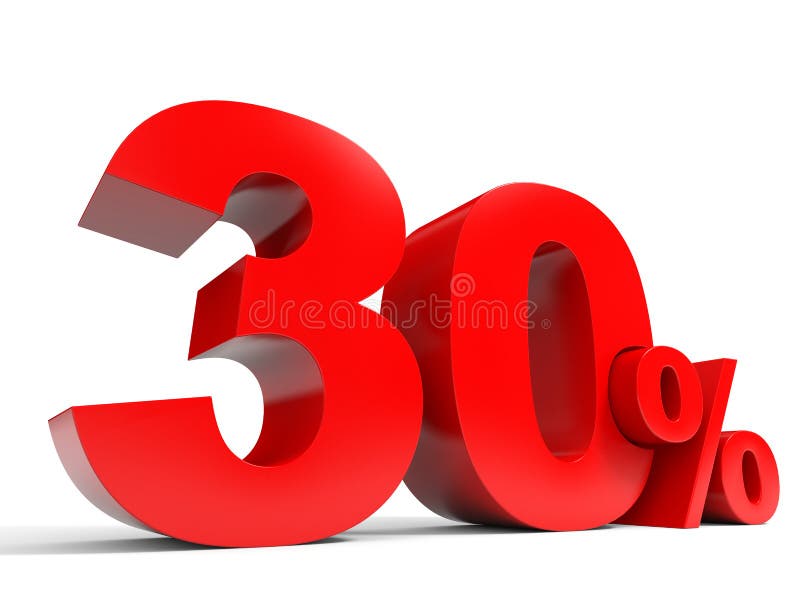 Rosso Con Il 30% Di Sconto. Sconto Del 30% Illustrazione di Stock ...