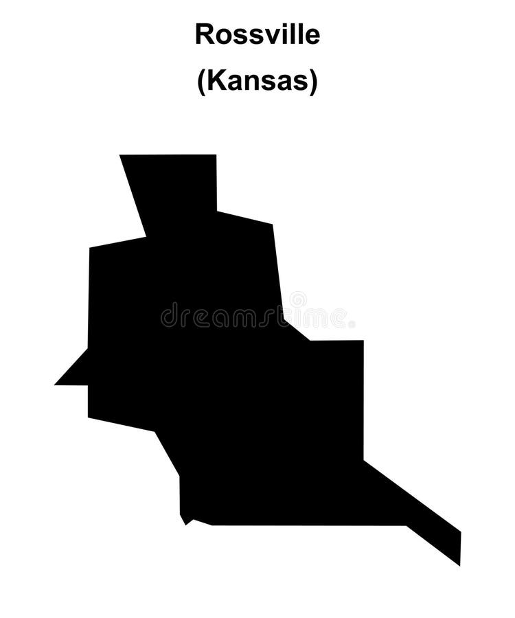 Rossville outline map stock vector. Illustration of outline - 387290064