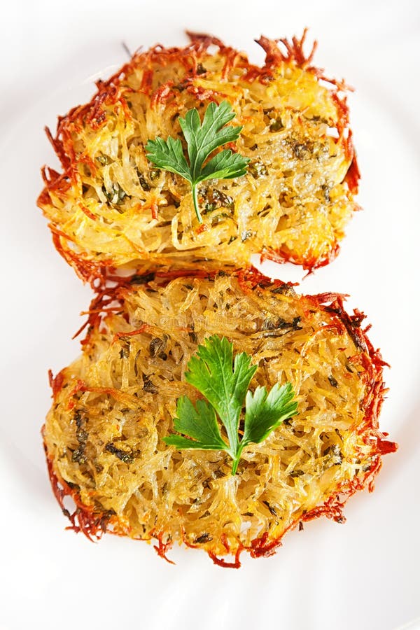 Rosti potatoes stock photo. Image of basil, grated, potatoes - 12442624