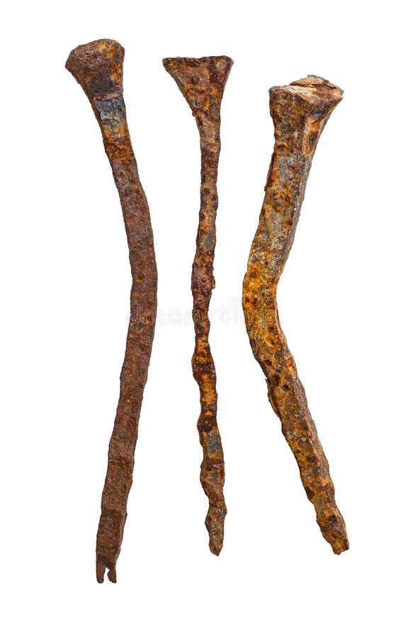 Rostiga tre spikar arkivfoto. Bild av skarpt, smutsigt - 35463472