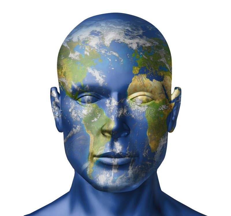 Rosto humano da terra ilustração stock. Ilustração de mapa - 20035580