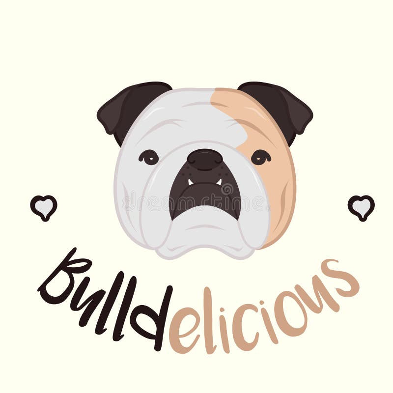 Bulldog Face with Teeth Out Vector Illustration Stock Vector ...