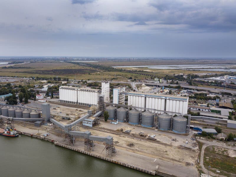 Elevator, Silo Aerial Drone Shot Stock Image - Image of agriculture ...