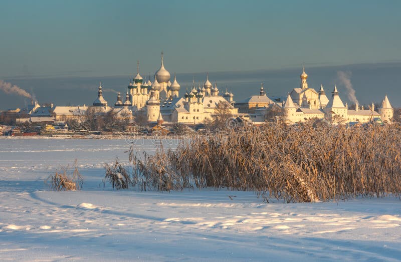 Rostov Kremlin in Snow in Winter, Russia Stock Photo - Image of snow ...