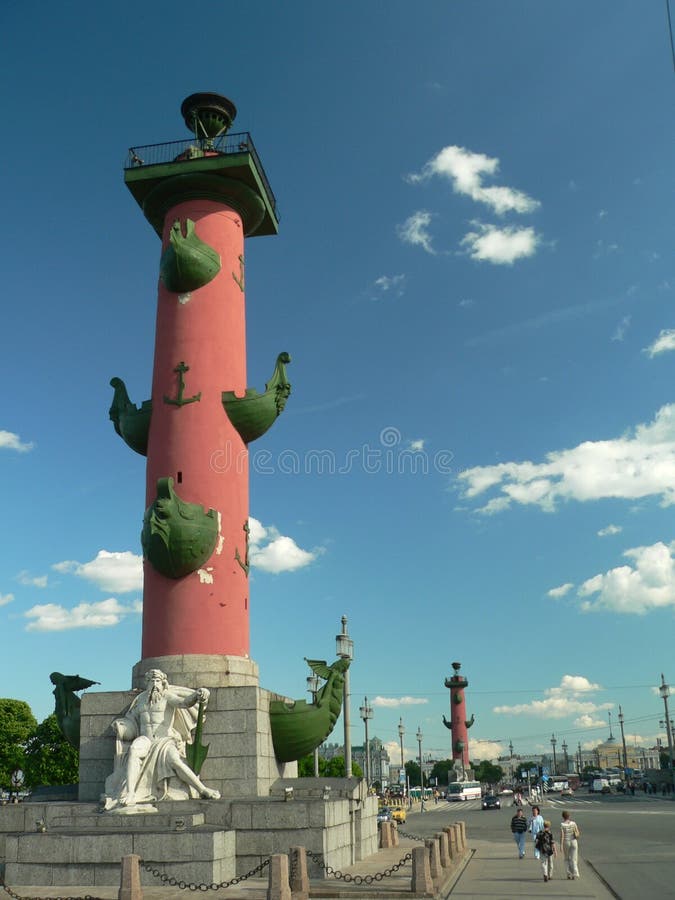 Rostral Column stock image. Image of river, brass, petersburg - 330763