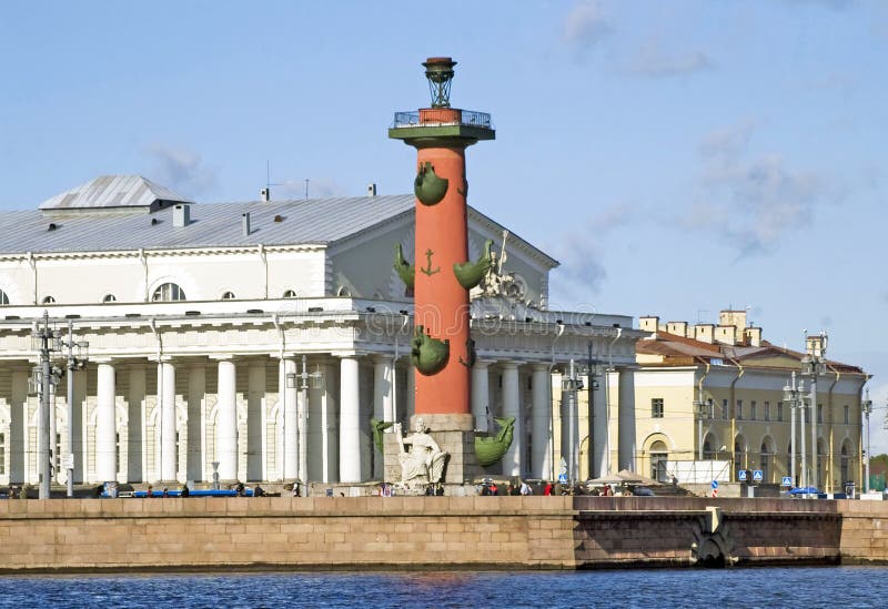 Rostral Column and Old Stock Exchange Stock Photo - Image of landscape ...