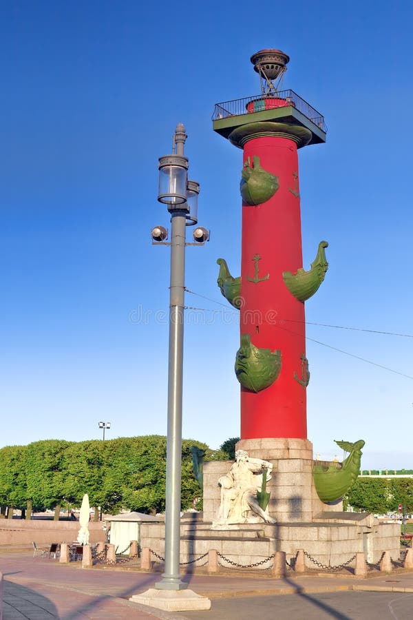 Rostral Column in S Petersburg Stock Image - Image of prow, cityscape ...