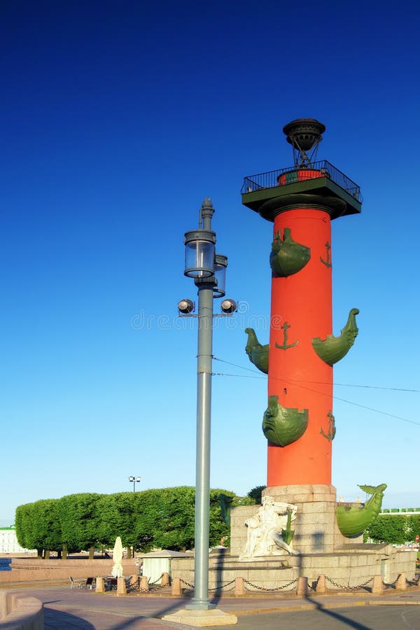 Rostral Column in Saint Petersburg Stock Image - Image of landscape ...