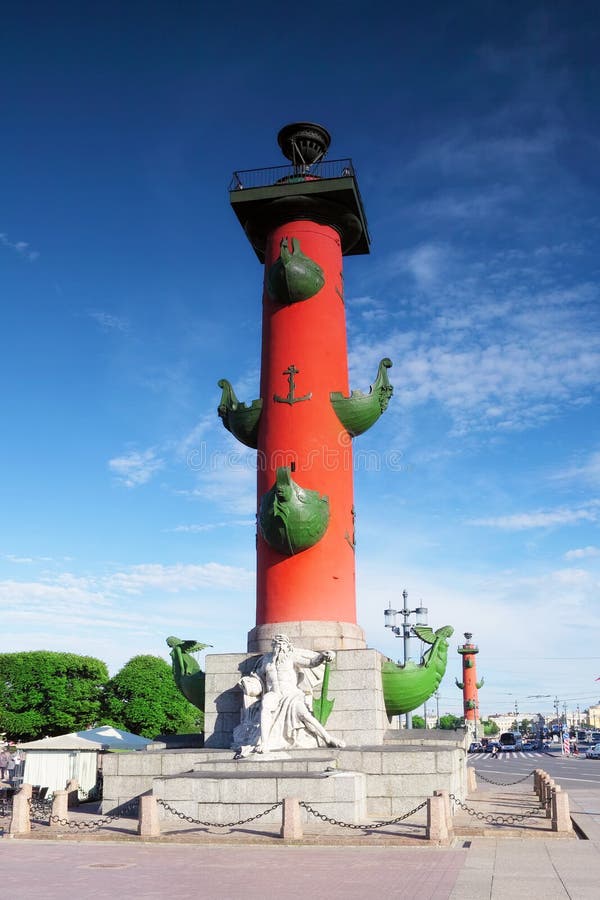 Rostral Column in Saint Petersburg in Russia Stock Photo - Image of ...