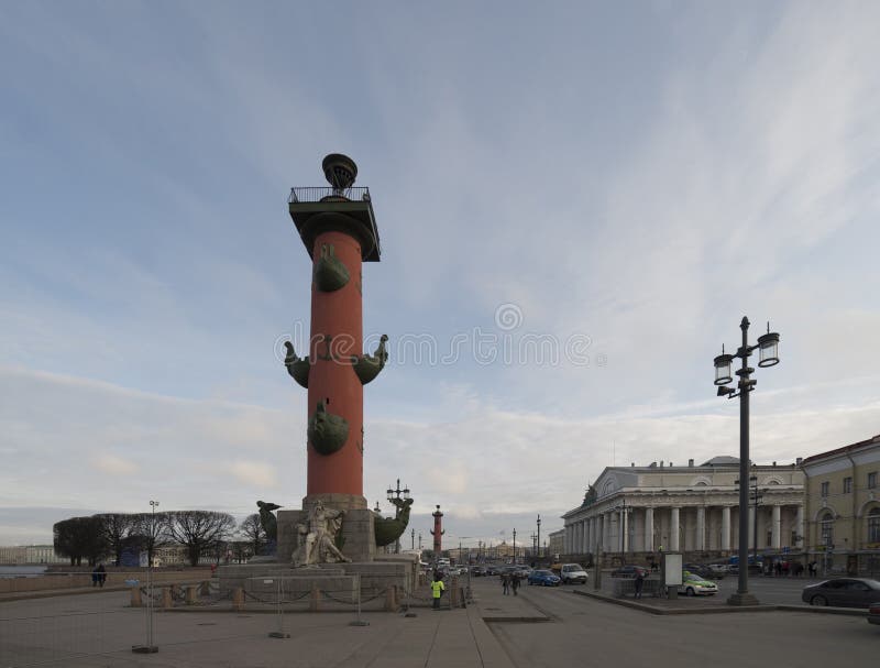 Rostral Column in St. Petersburg Stock Photo - Image of cultures ...