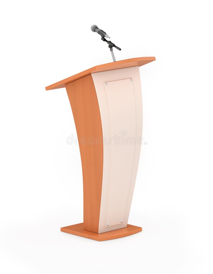 Rostrum with Microphone on White . 3d Stock Illustration - Illustration ...