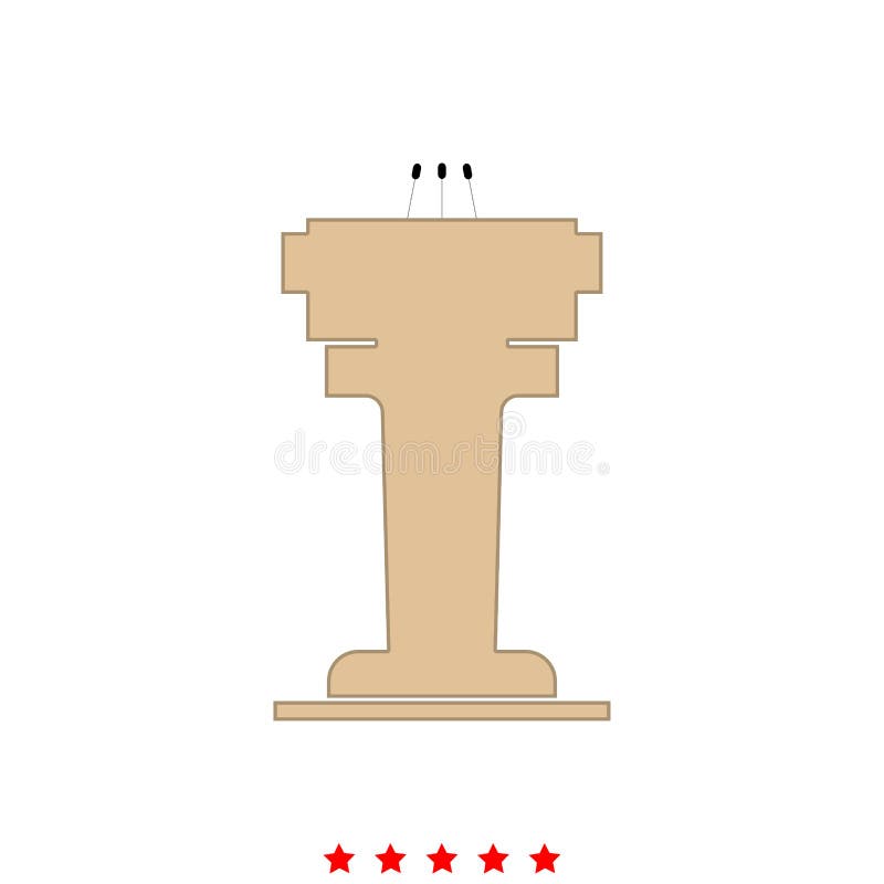 Rostrum with Three Microphone it is Icon . Stock Vector - Illustration ...