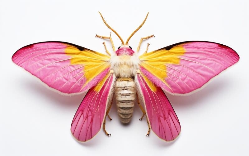 Rosy Maple Moth Insect Isolated on a Transparent Background. Stock ...