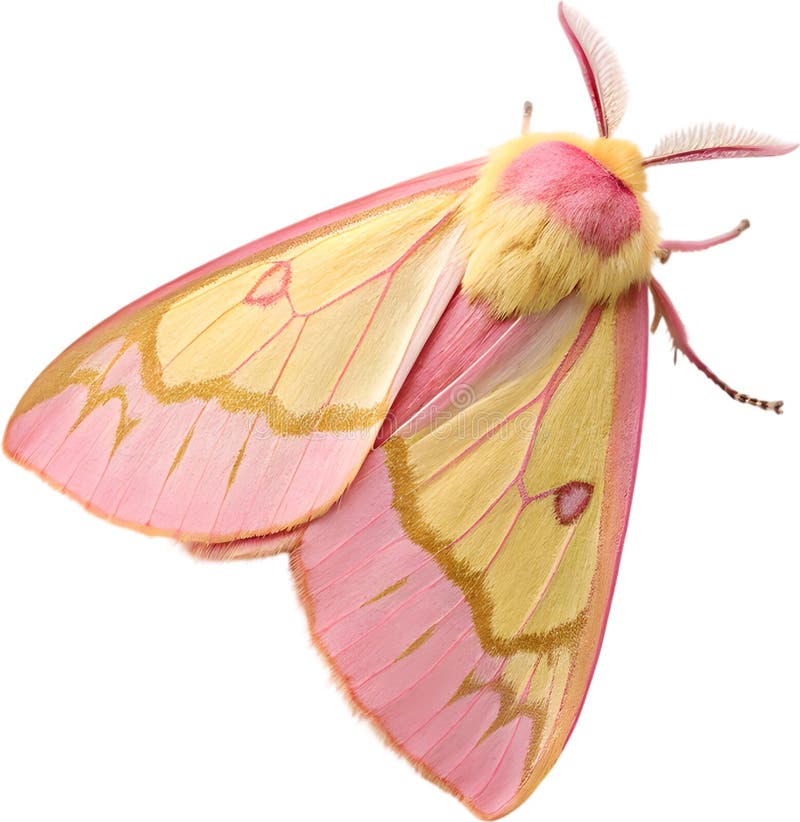 Vibrant Pastel Rosy Maple Moth with Soft Textures. Stock Photo ...