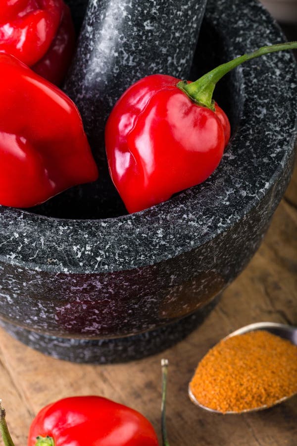 Rot- Sehr Stark Peperoni Des Habanero Stockbild - Bild von stein, frische: 60816135