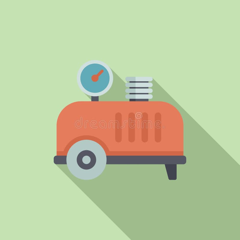 Rotary Compressor Icon Flat Vector. Air Machine Stock Vector ...