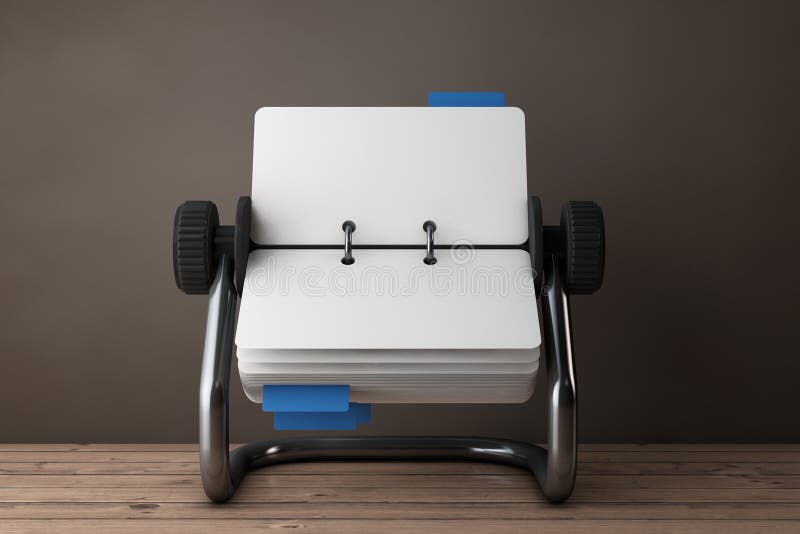 Rotary Desk Card Index. 3d Rendering Stock Illustration - Illustration ...