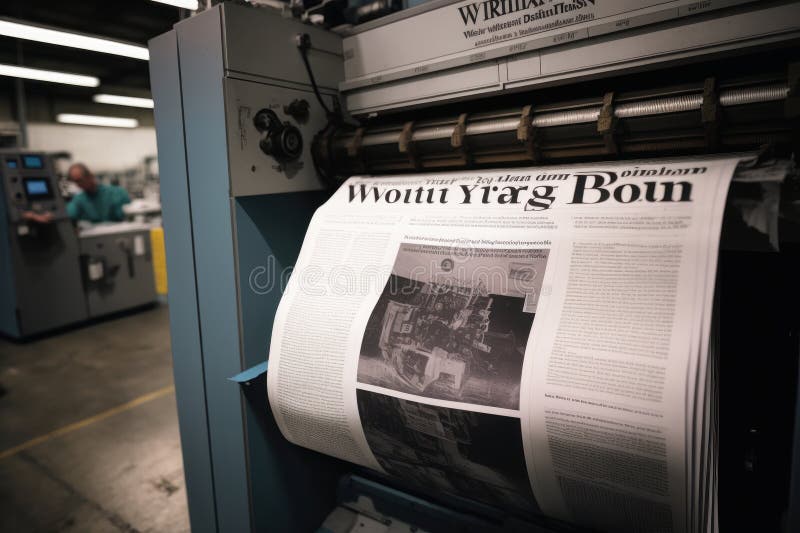 Rotary of a daily Newspaper. Created with Generative AI Technology ...