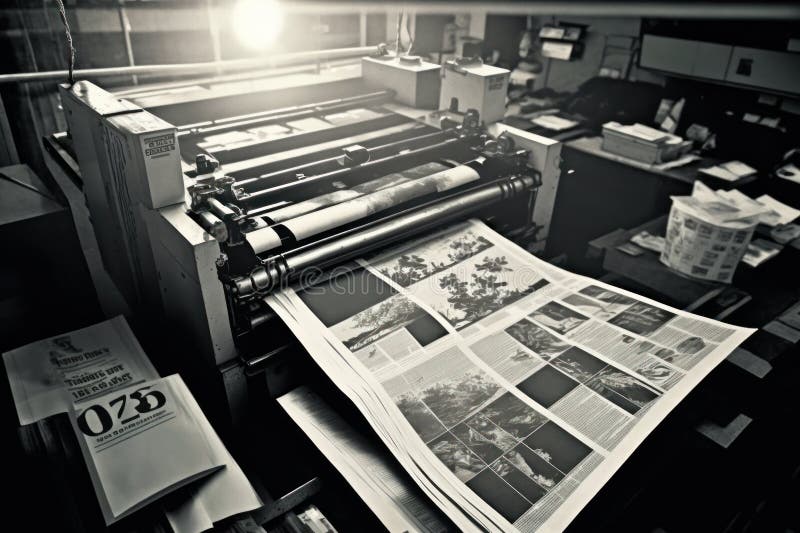 Rotary of a daily Newspaper. Created with Generative AI Technology ...