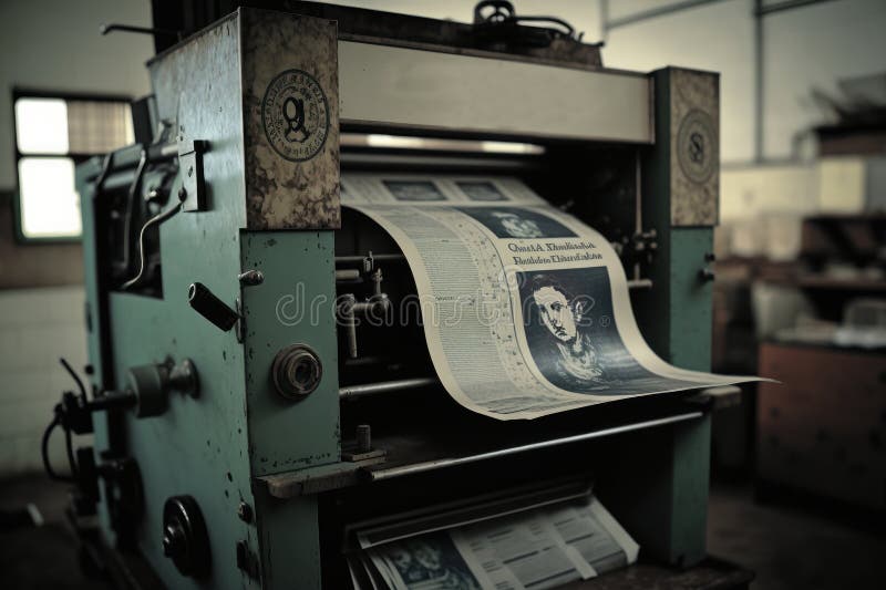 Rotary of a daily Newspaper. Created with Generative AI Technology ...