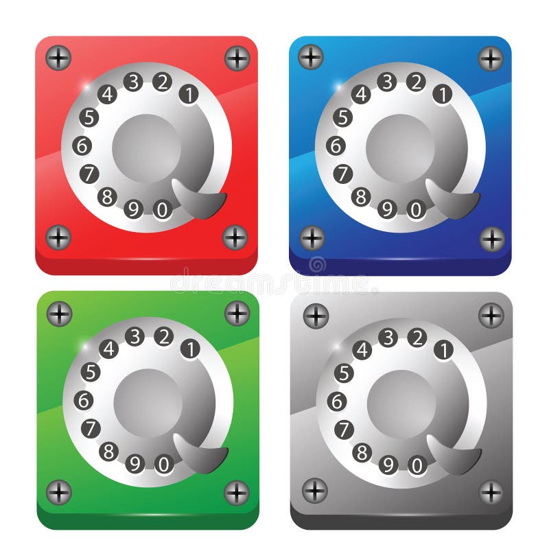 Rotary phone dial icons stock vector. Illustration of earphone - 31391215