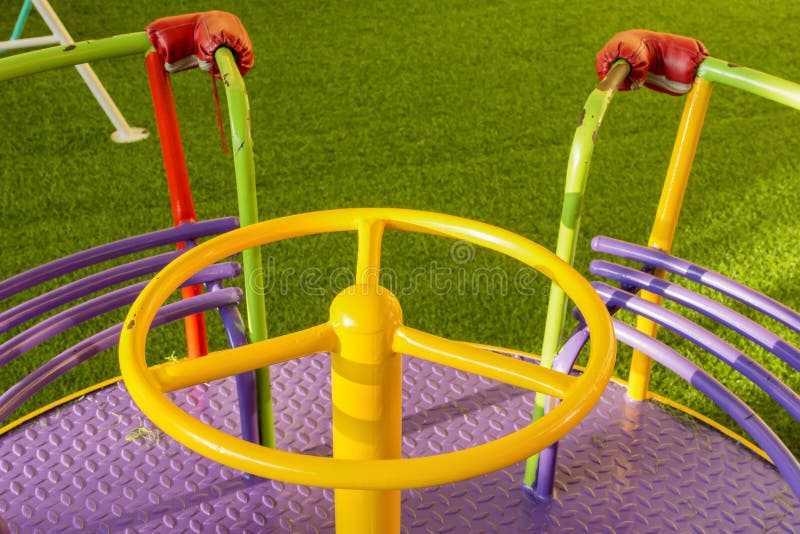 Rotary Swing Playground on Greengrass. Stock Photo - Image of outdoor ...