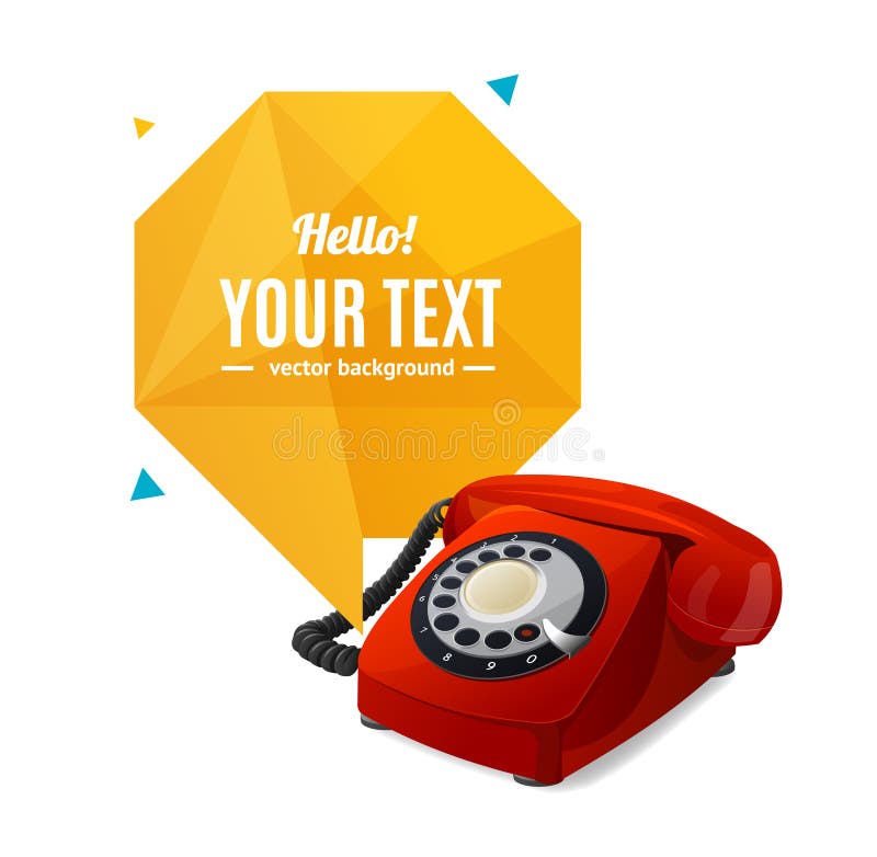 Rotary Telephone with Bubble Speech. Vector Stock Vector - Illustration ...