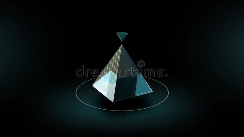 Rotate of Abstract Glass Pyramid Animation Stock Video - Video of ...