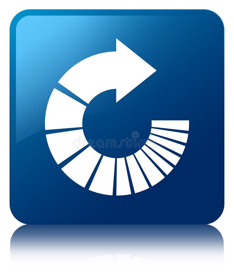 Rotate Arrow Icon Blue Square Button Stock Illustration - Illustration ...
