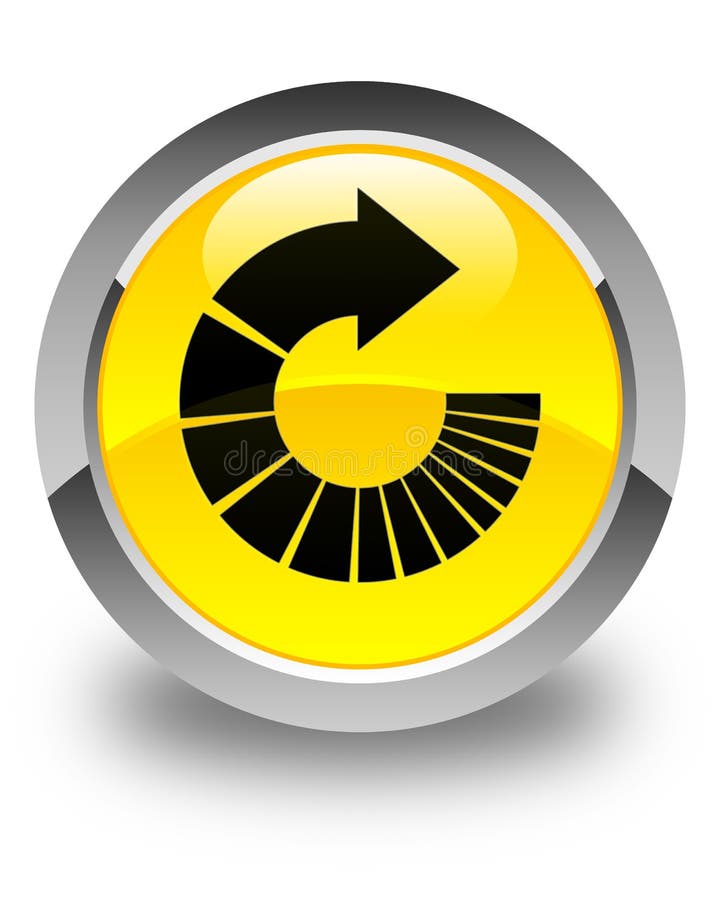 Rotate Arrow Icon Glossy Yellow Round Button Stock Illustration ...