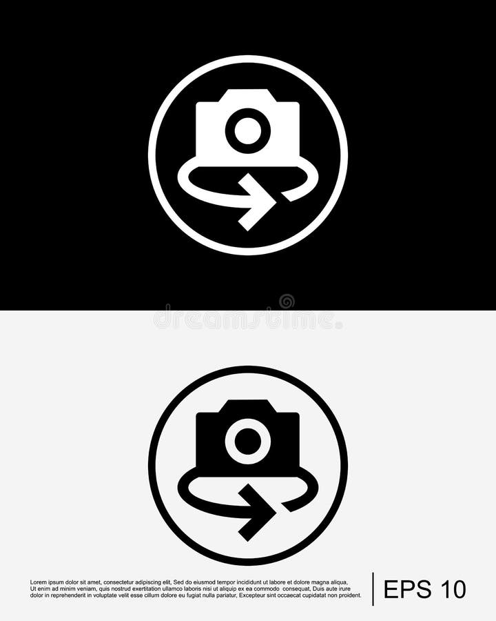Rotate Camera Icon Template Stock Vector - Illustration of panorama ...