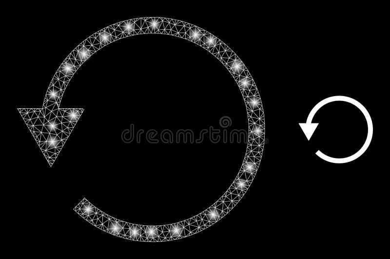 Rotate CCW Icon - Wireframe Mesh with Glare Spots Stock Vector ...