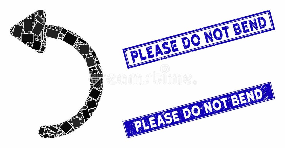 Rotate CCW Mosaic and Distress Rectangle Please Do Not Bend Seals Stock ...