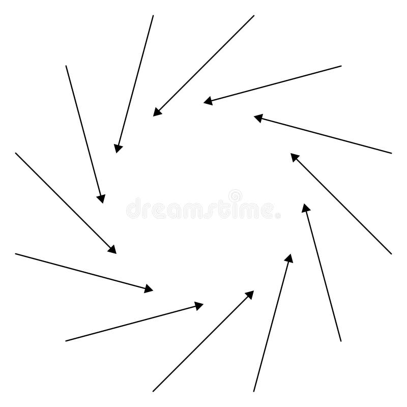 Rotate Circular Radial Arrows For Cycle Iteration Concepts